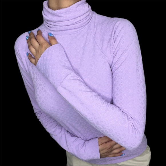Tops | Lilac Textured Turtle Neck | Poshmark